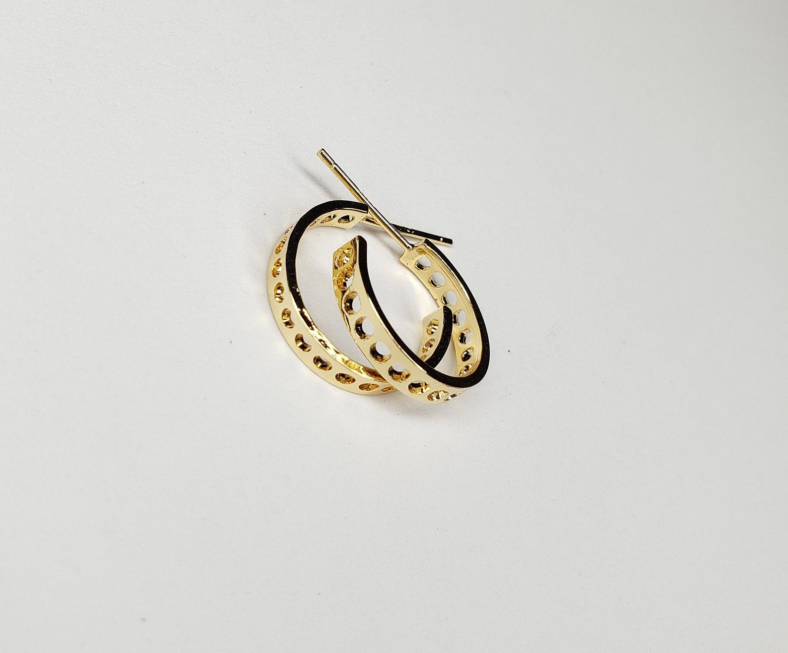 Gold Hoops / Basic Gold Hoops / 18K Gold Hoops / Handmade | Etsy