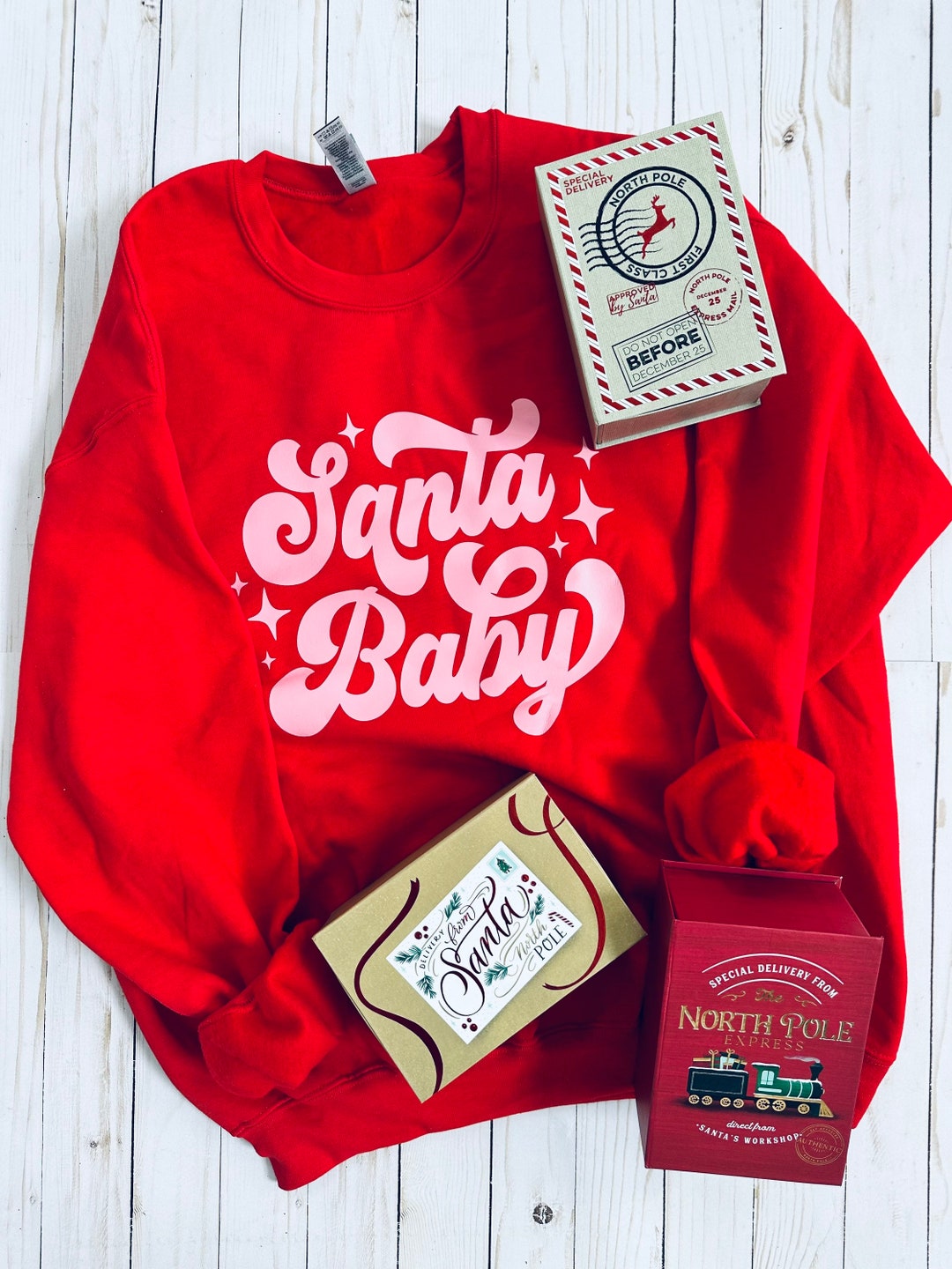 Santa Baby Sweatshirt, Santa, Santa Baby, Christmas, Christmas ...