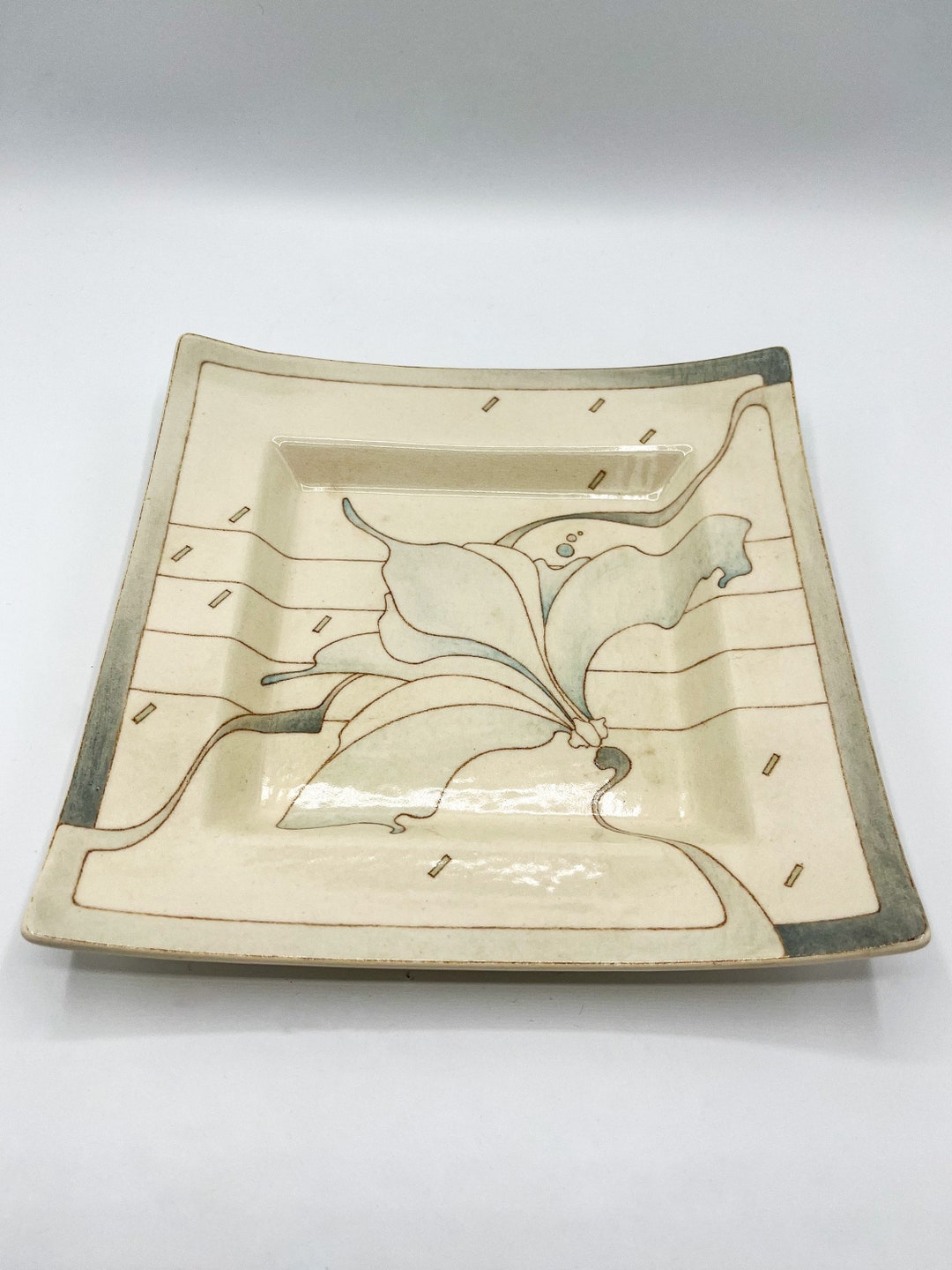 Studio Pottery Plate, Hand Decorated, Artist Signed - Etsy