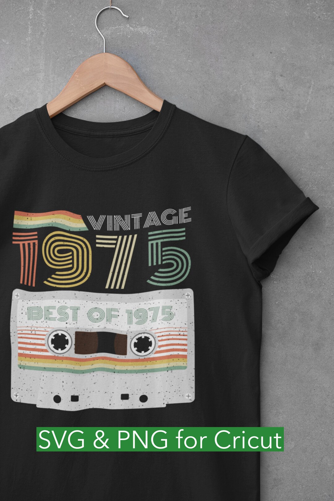 Vintage 1975 SVG Clipart, Vintage Cut File for Cricut, Vintage Script ...