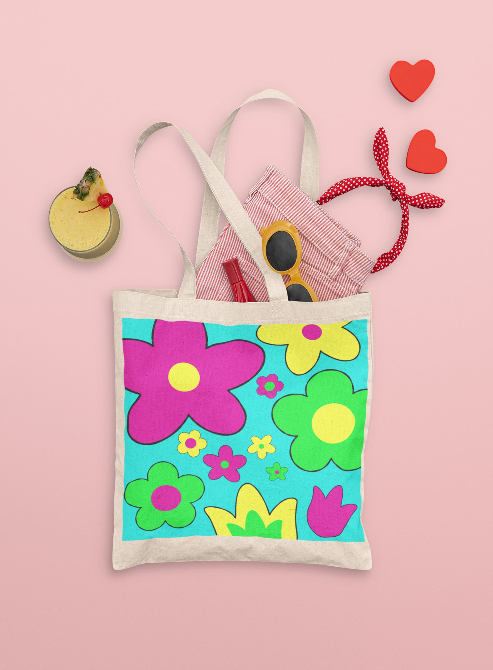 Kidcore Flowers Classic Tote Bag, Gift for Girls Summer Bag, Beach Bag ...
