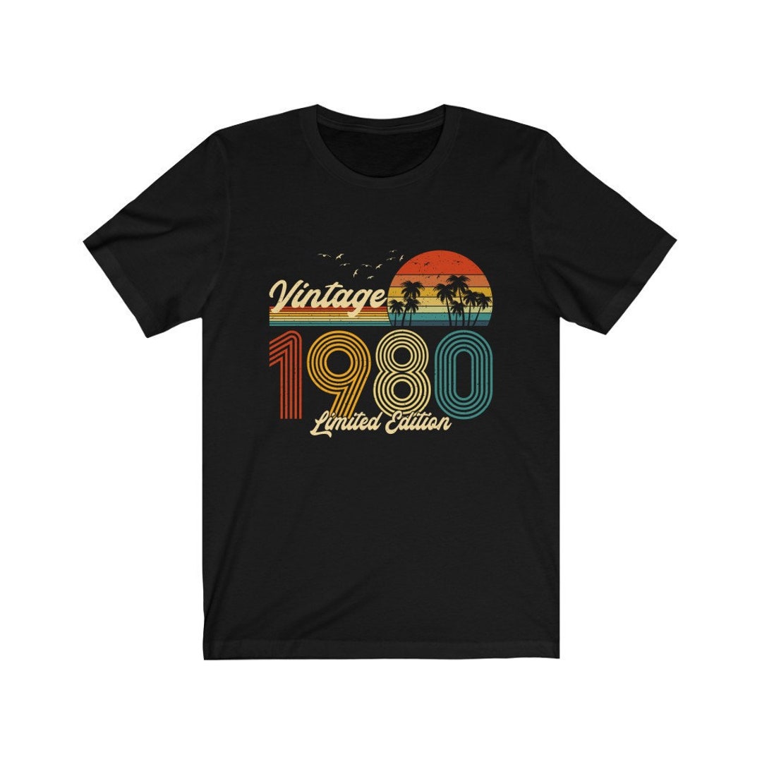 Vintage 1980 T-shirt Limited Edition 40 Birthday Gift for Men Women ...