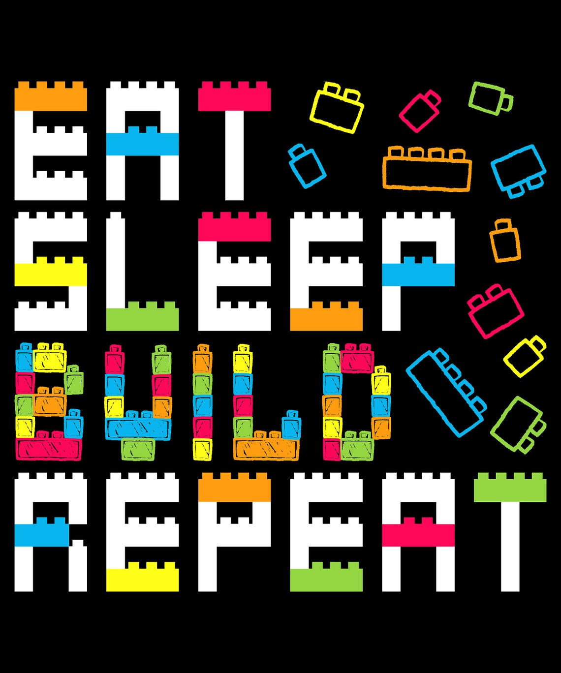 Eat Sleep Build Repeat Svg DAD Master Builder Png Block - Etsy