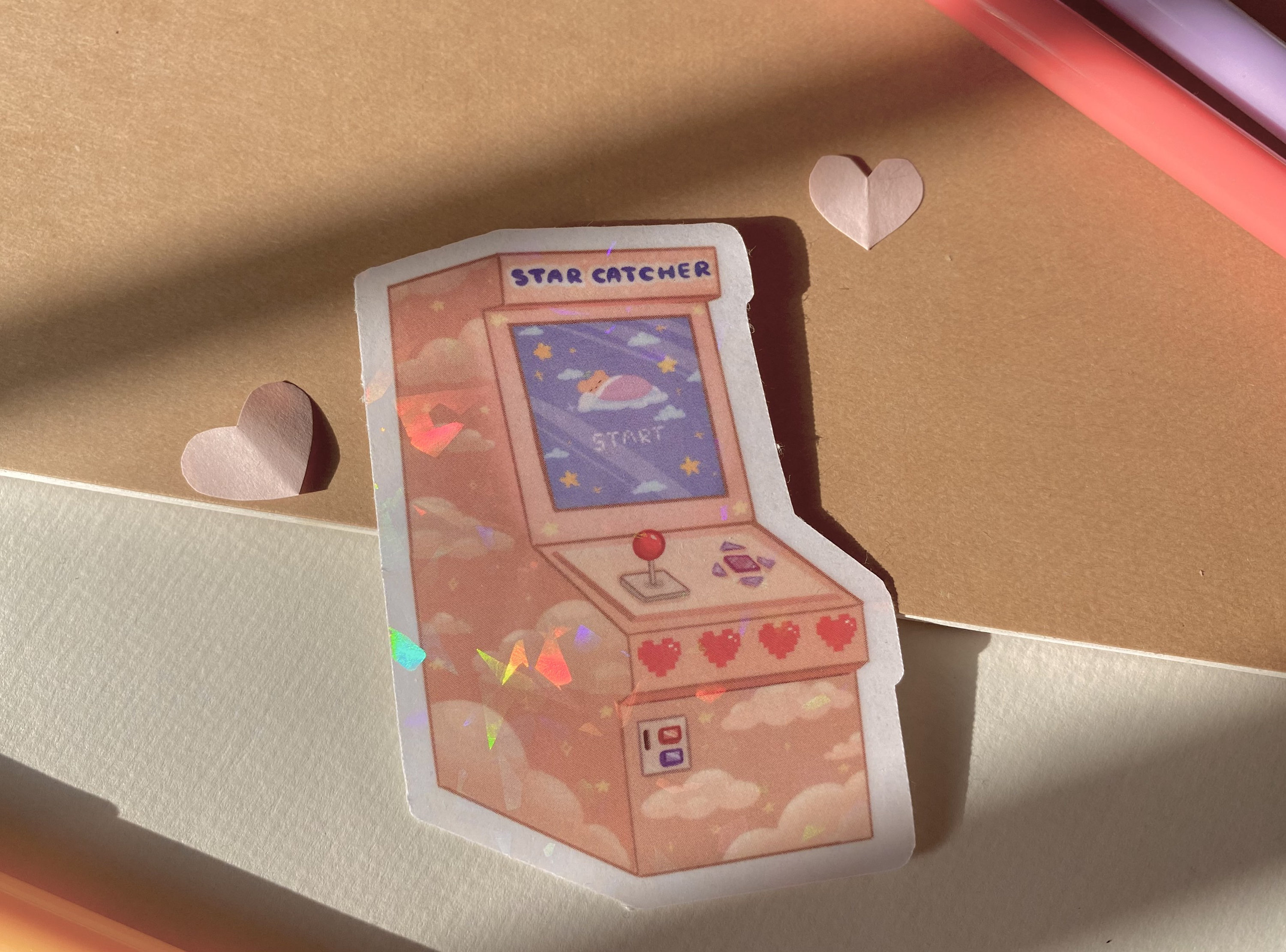 Holographic Arcade Machine Sticker Die Cut Sticker | Etsy