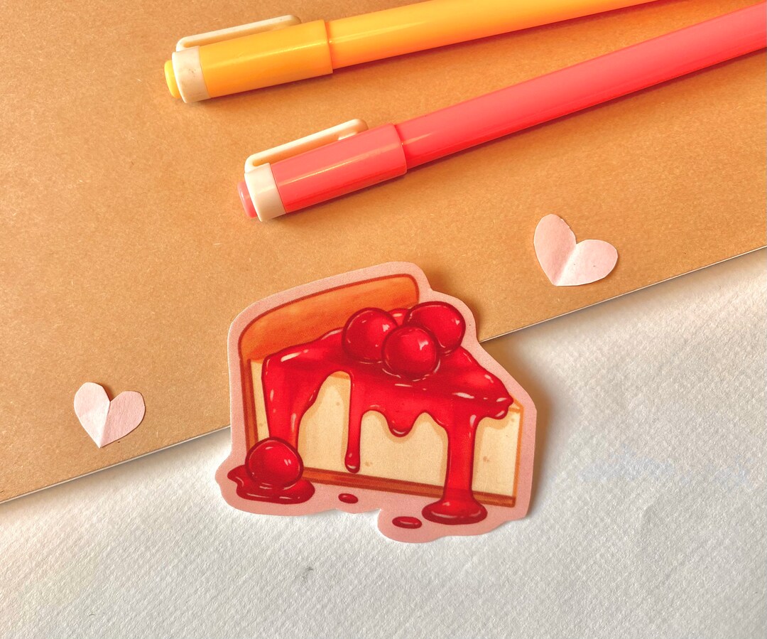 Tempting Cheesecake With Syrup Die Cut Sticker Scute Design - Etsy