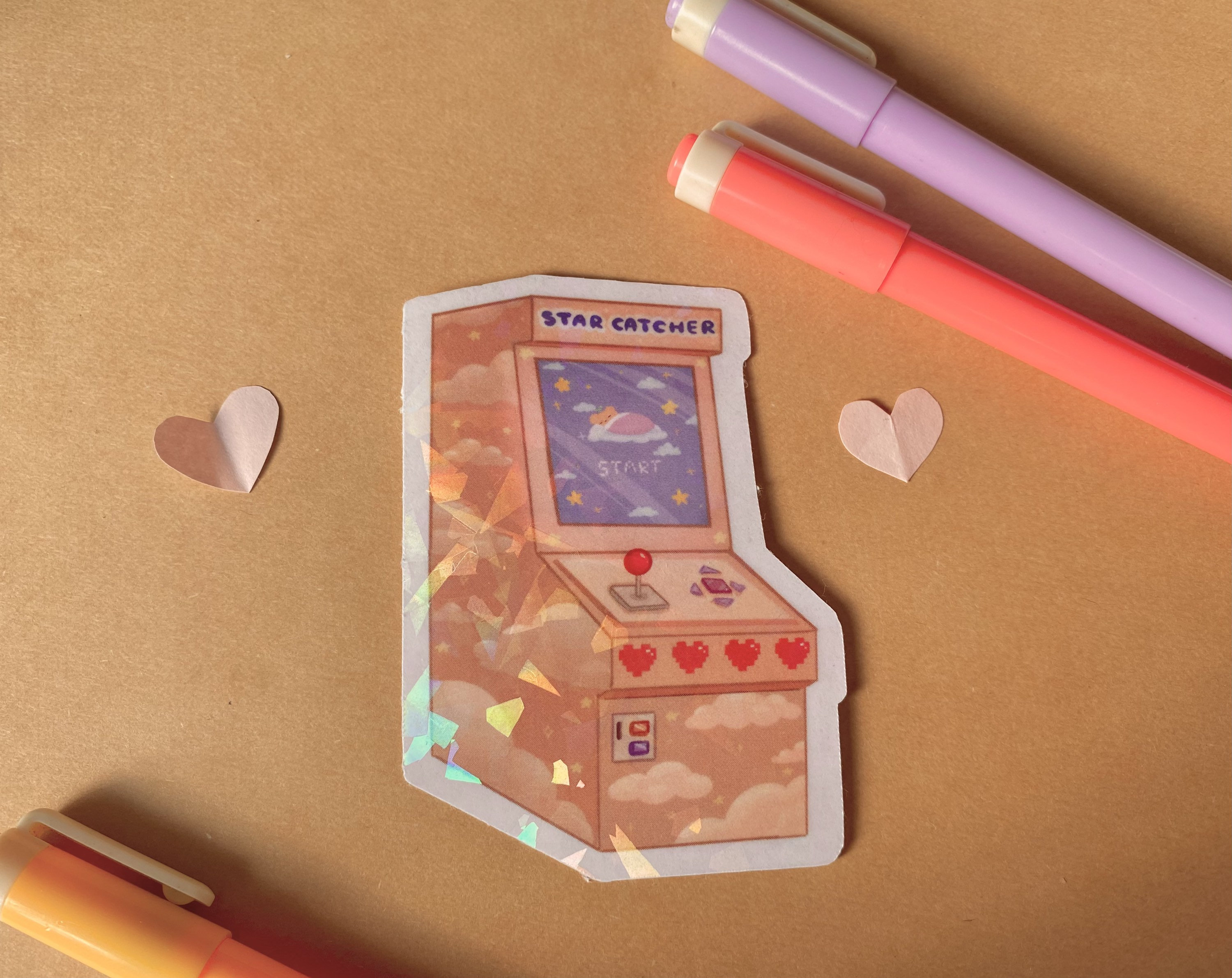 Holographic Arcade Machine Sticker Die Cut Sticker | Etsy