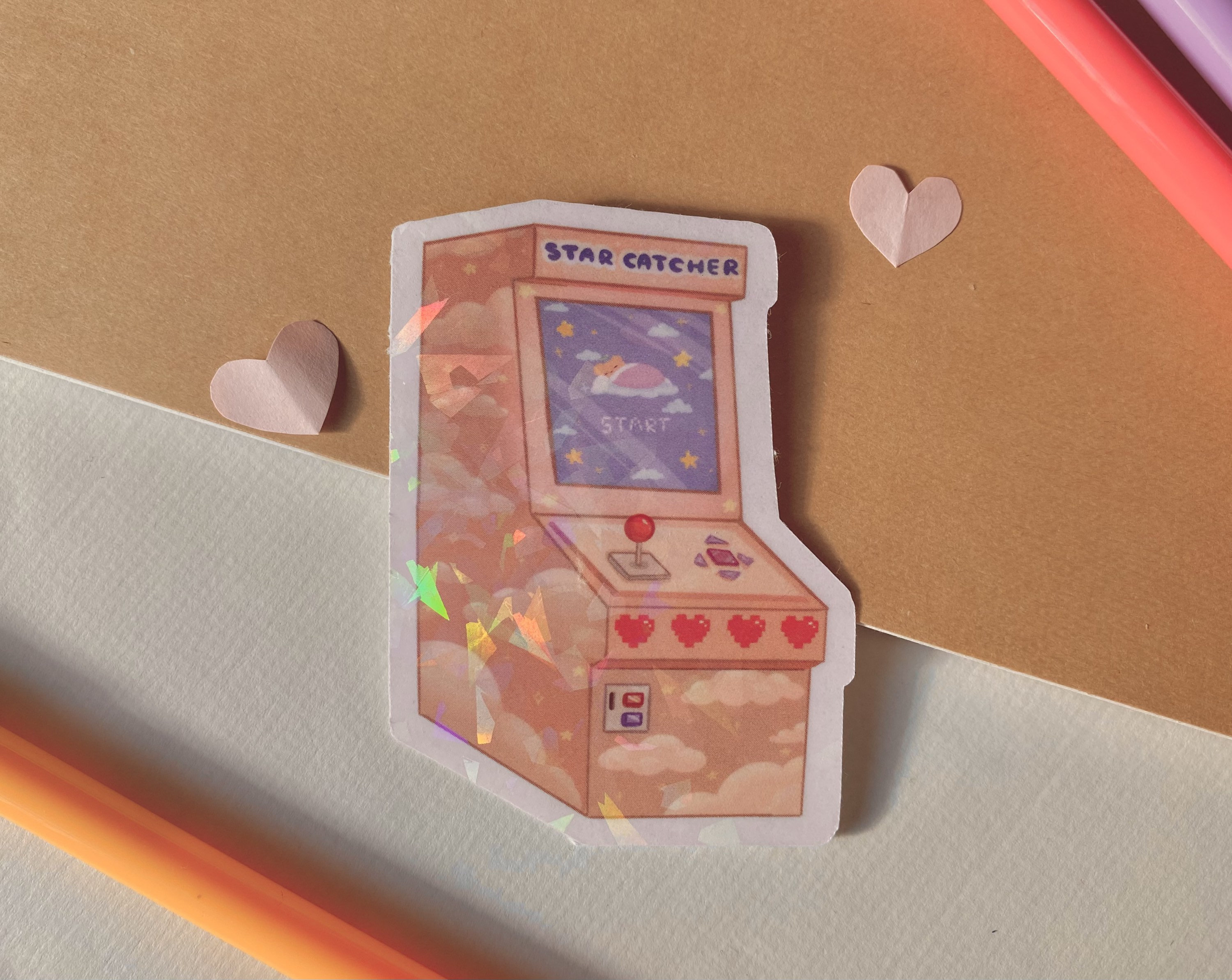 Holographic Arcade Machine Sticker Die Cut Sticker | Etsy