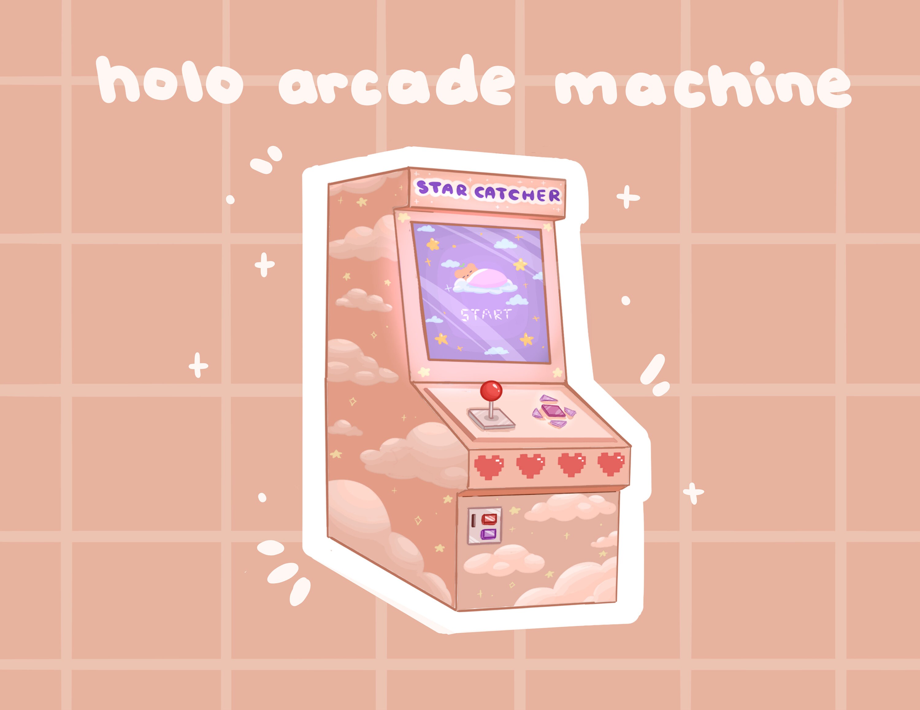 Holographic Arcade Machine Sticker Die Cut Sticker | Etsy