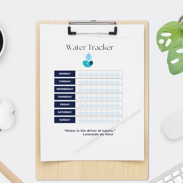Water Drinking Checklist Printable - Etsy