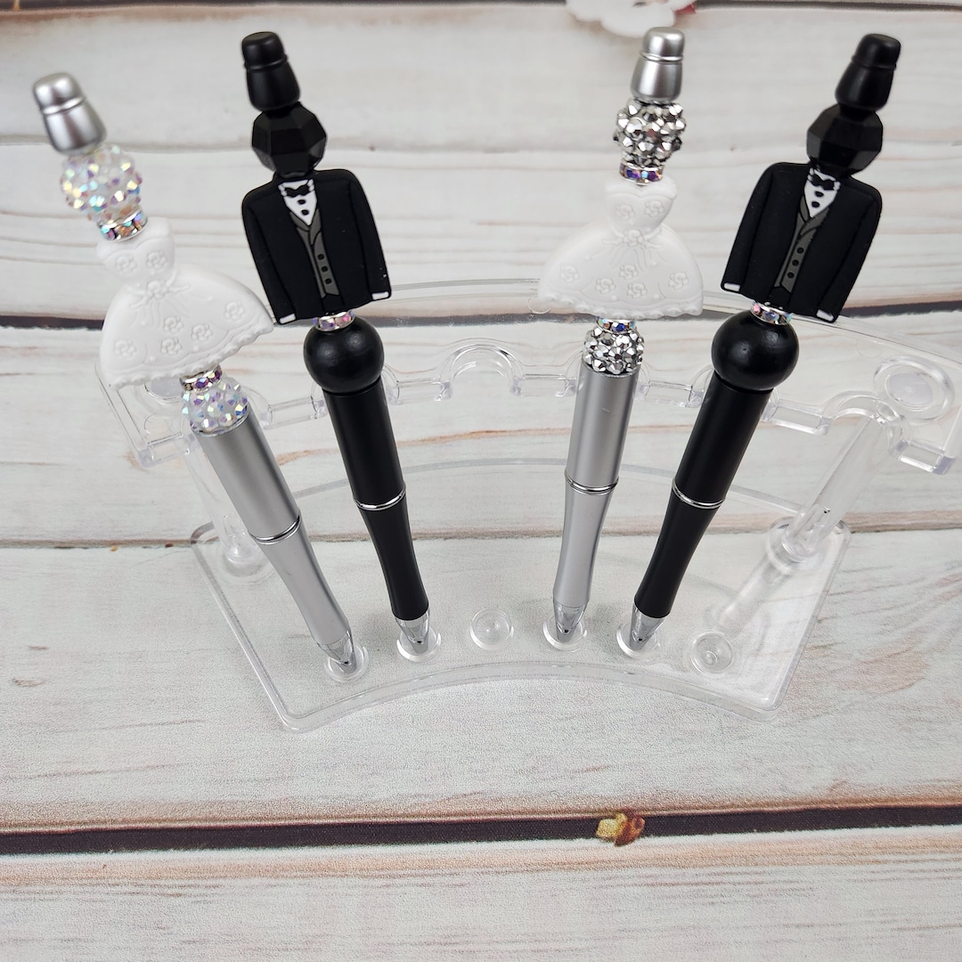 Bride and Groom Beaded Pens, Bride Pen, Groom Pen, Wedding Pen, His and ...