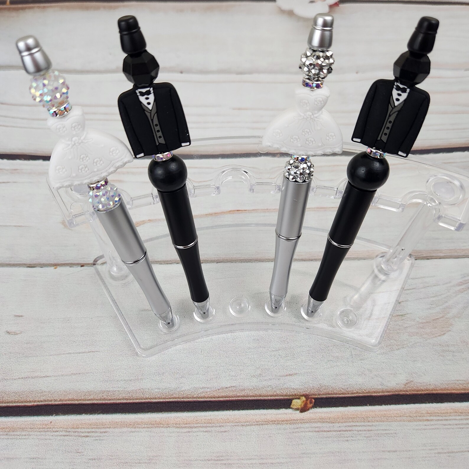 Bride and Groom Beaded Pens, Bride Pen, Groom Pen, Wedding Pen, His and ...
