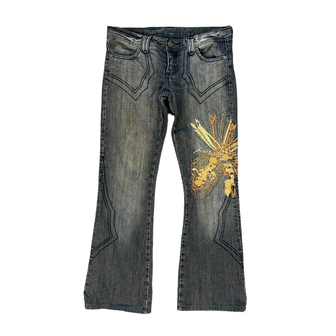 Vintage TORNADO MART Embroidery Logo Very Nice Design Women's Jeans ...