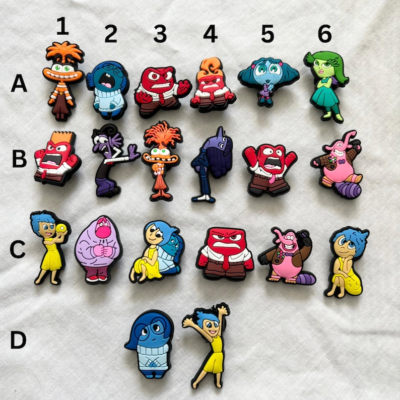 Inside Out Shoe Charms - Etsy