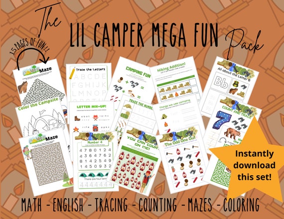 Lil Camper Mega Pack Instant Download Camping Printables | Etsy