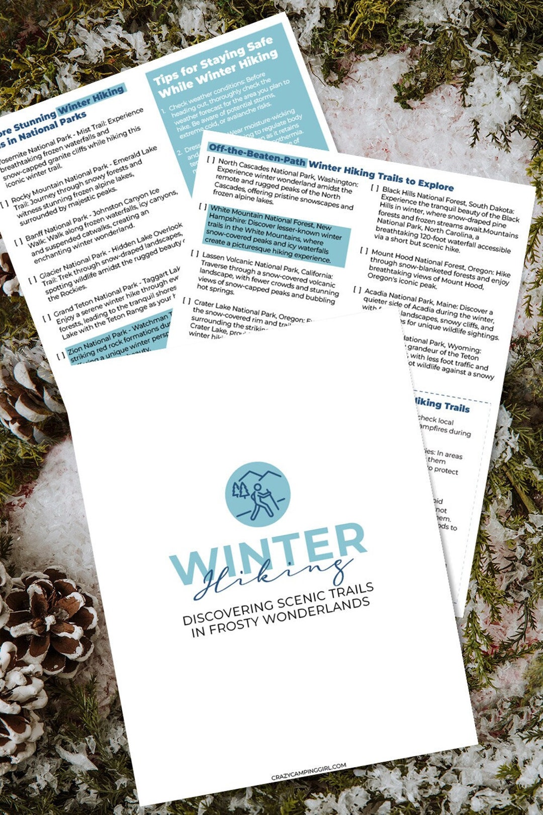 Winter Hiking Discovering Scenic Trails in Frosty Wonderlands, Digital ...