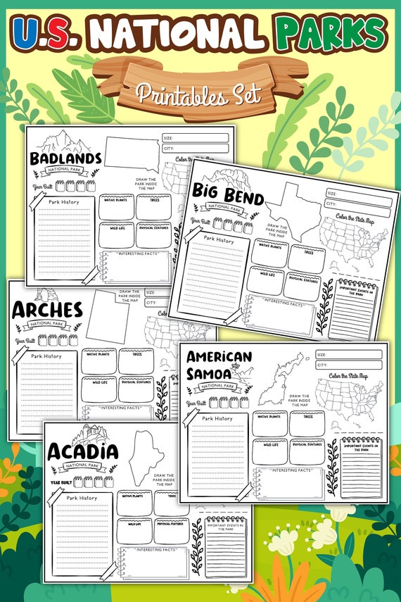 US National Park Printable Set US National Parks National - Etsy