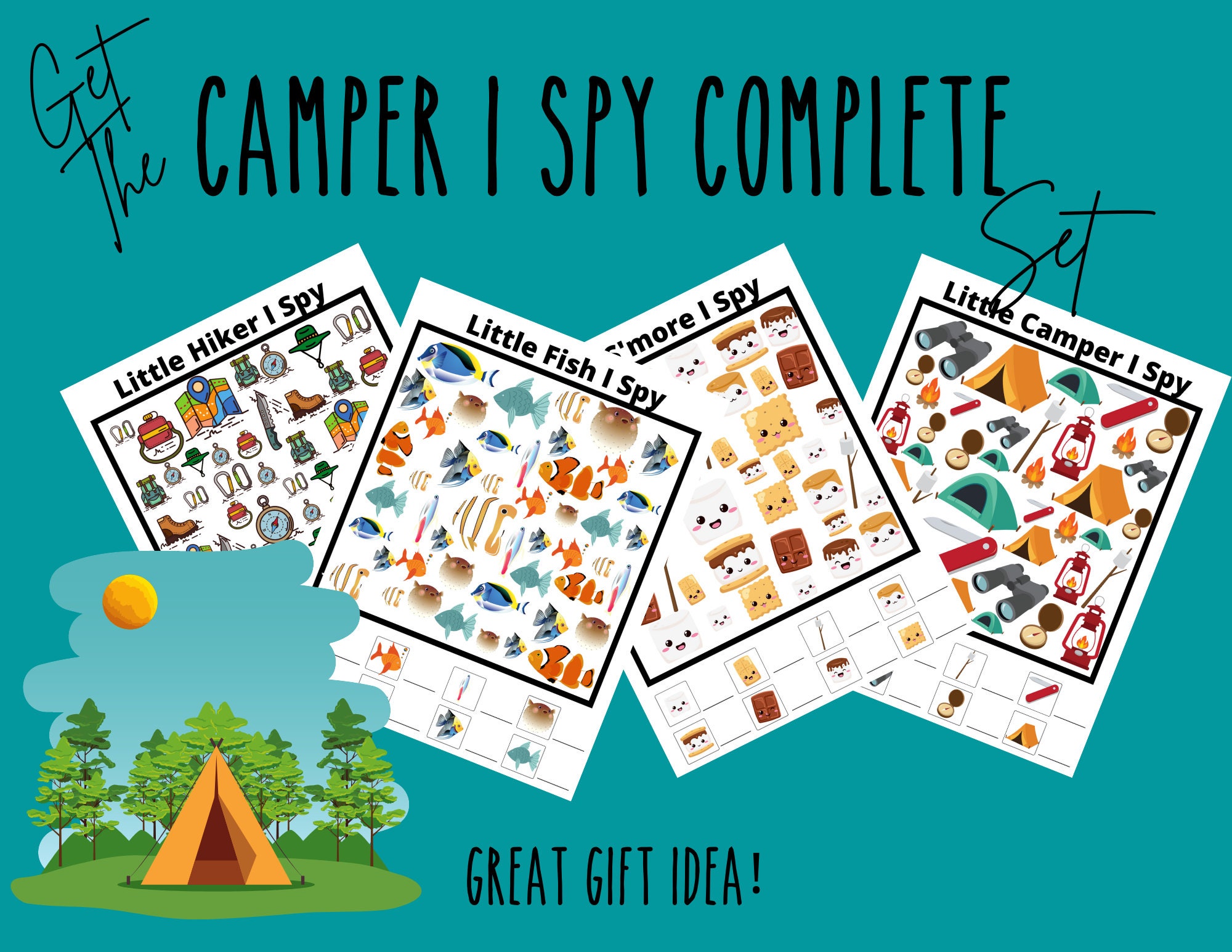 Lil Camper I Spy Complete Set, Instant Download, Camping Activity ...
