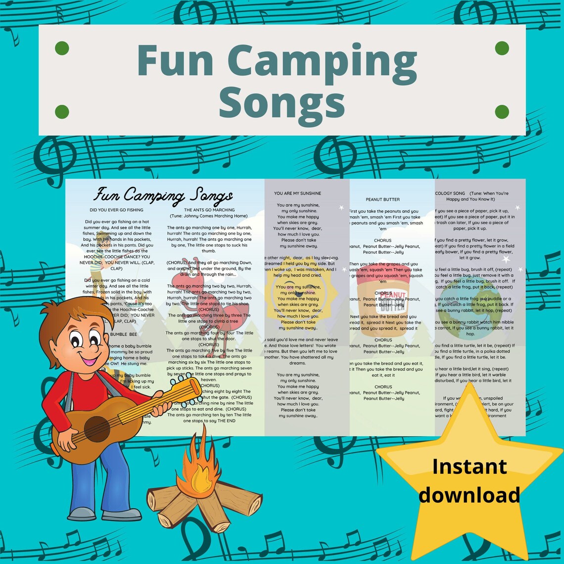 Lil Camper Fun Camping Songs, Camping, Camping Download, Instant ...