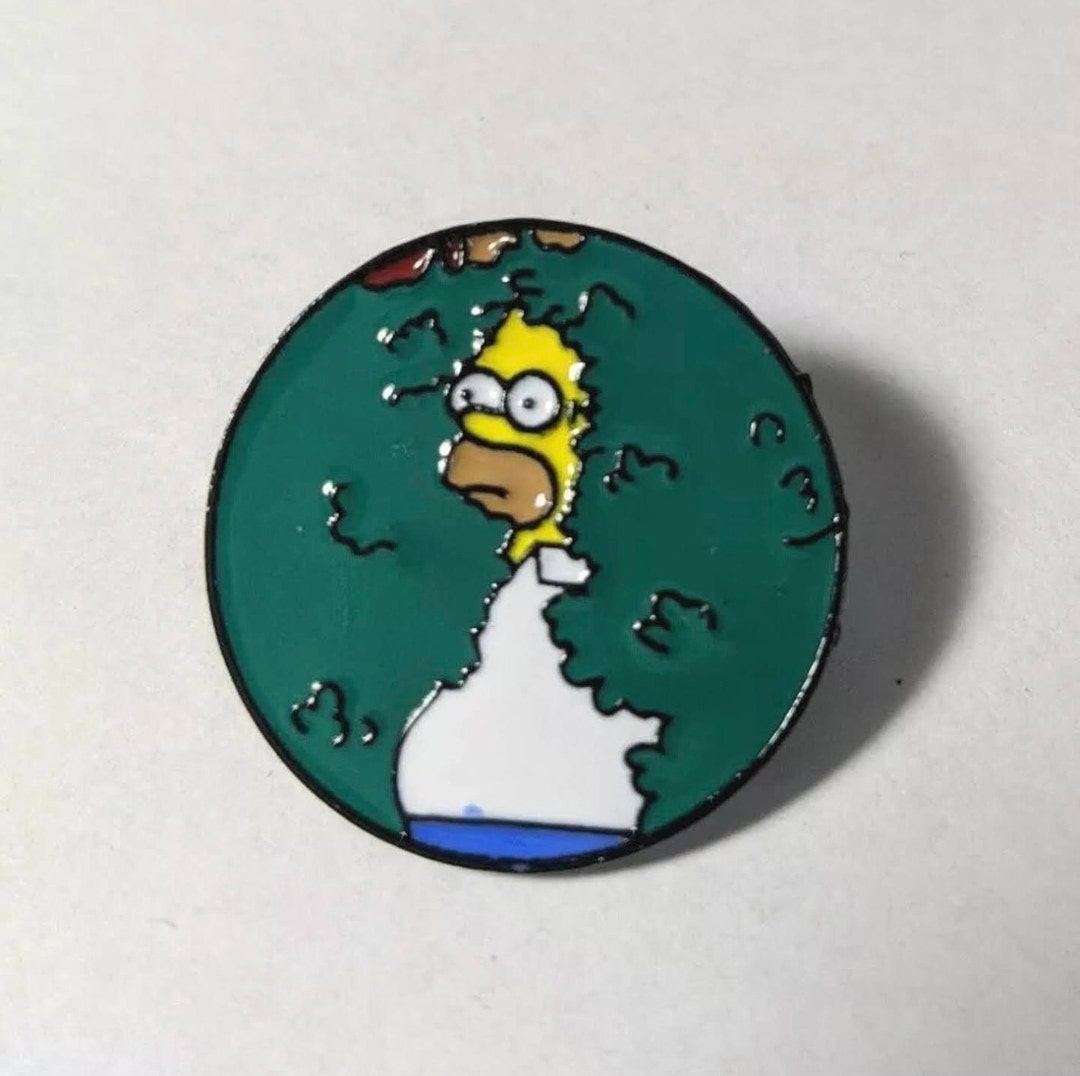 The Simpsons Homer Simpsons Backing Into Bush Shrub Lapel Enamel Pin ...