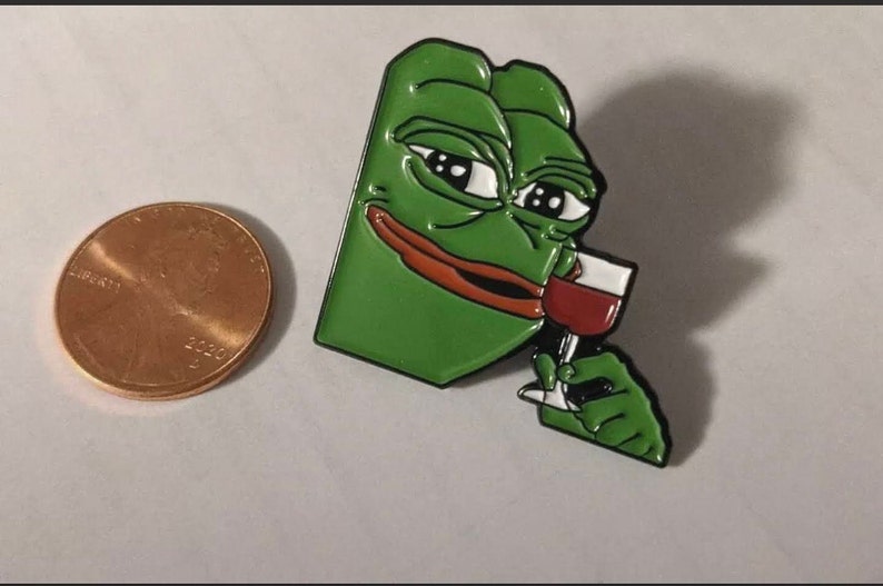 Pepe the Frog Drinking Wine Alcohol Lapel Enamel Meme Pin - Etsy
