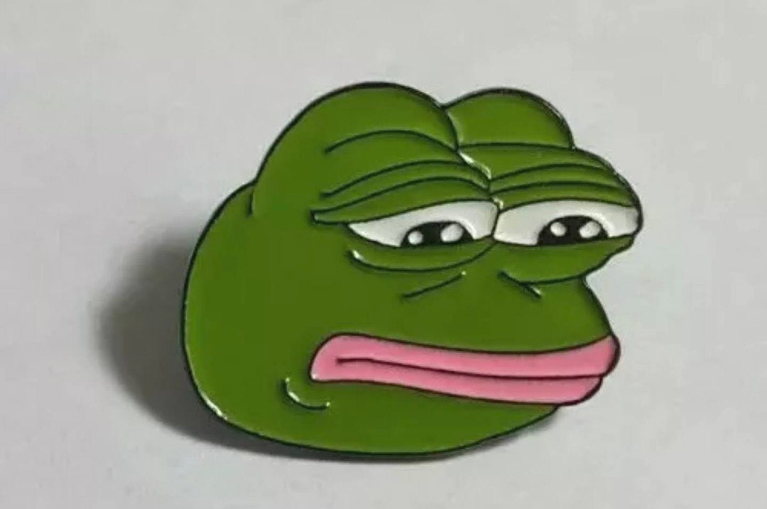 Pepe the Frog Sad Worried Cute Lapel Enamel Meme Pin Badge Brooch Retro ...