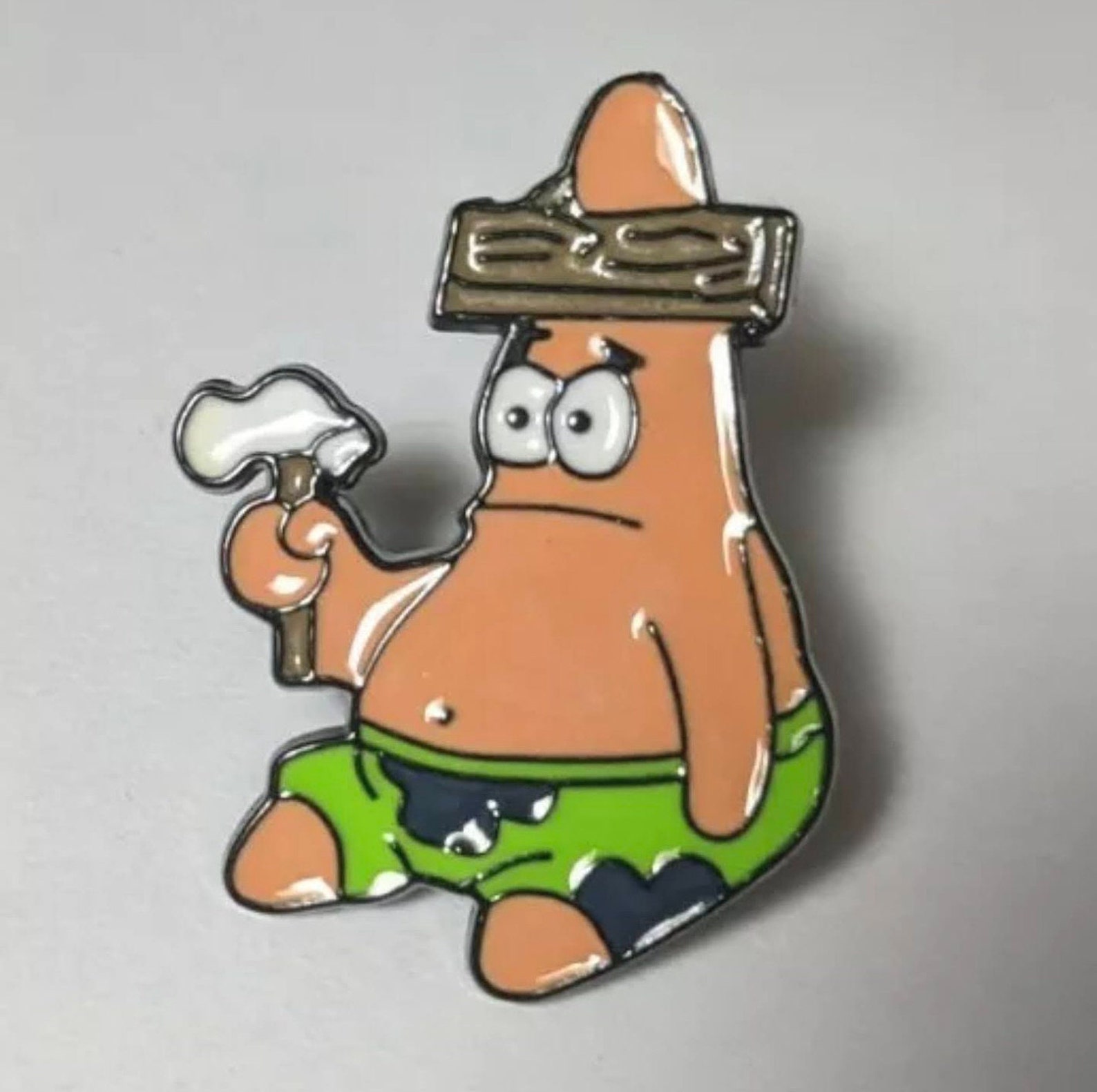 Spongebob Squarepants Patrick Star With Board Nailed to Head Stupid ...