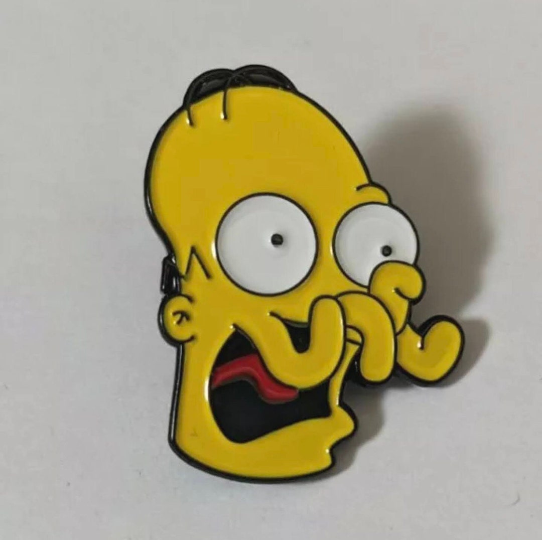 Homer Simpson Fingers on Face Doh Metal Lapel Pin Badge Brooch - Etsy