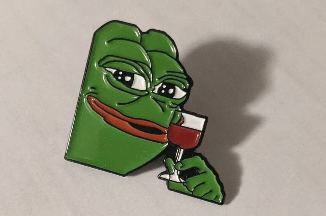 Pepe the Frog Drinking Wine Alcohol Lapel Enamel Meme Pin - Etsy