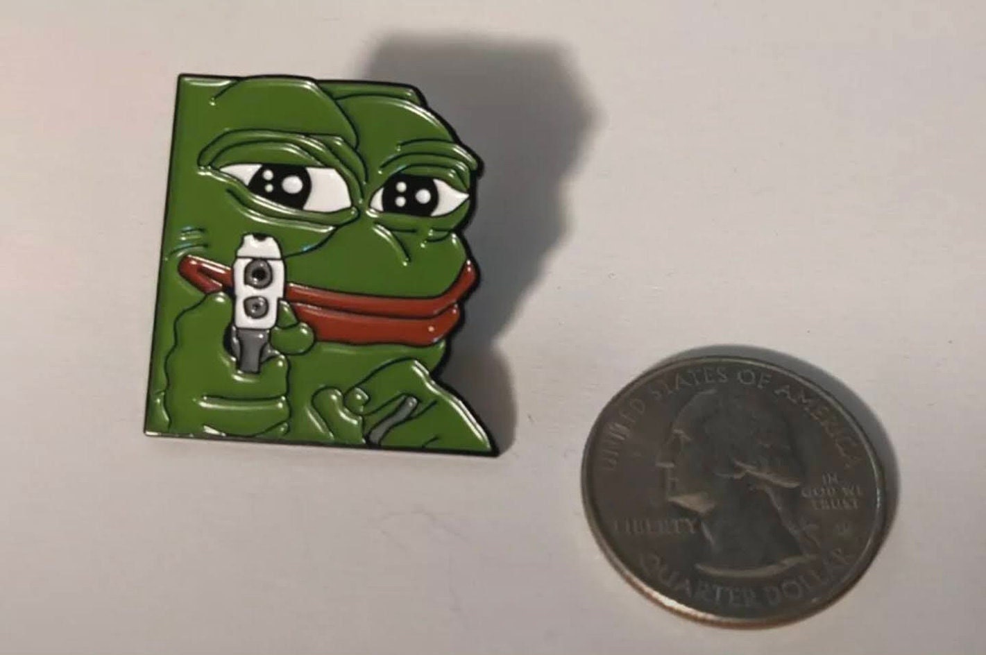 Pepe the Frog With Gun Gangster Lapel Enamel Meme Pin Badge Brooch ...