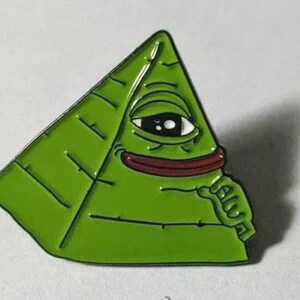 Pepe the Frog Illuminati Pyramid Lapel Enamel Meme Pin Badge - Etsy