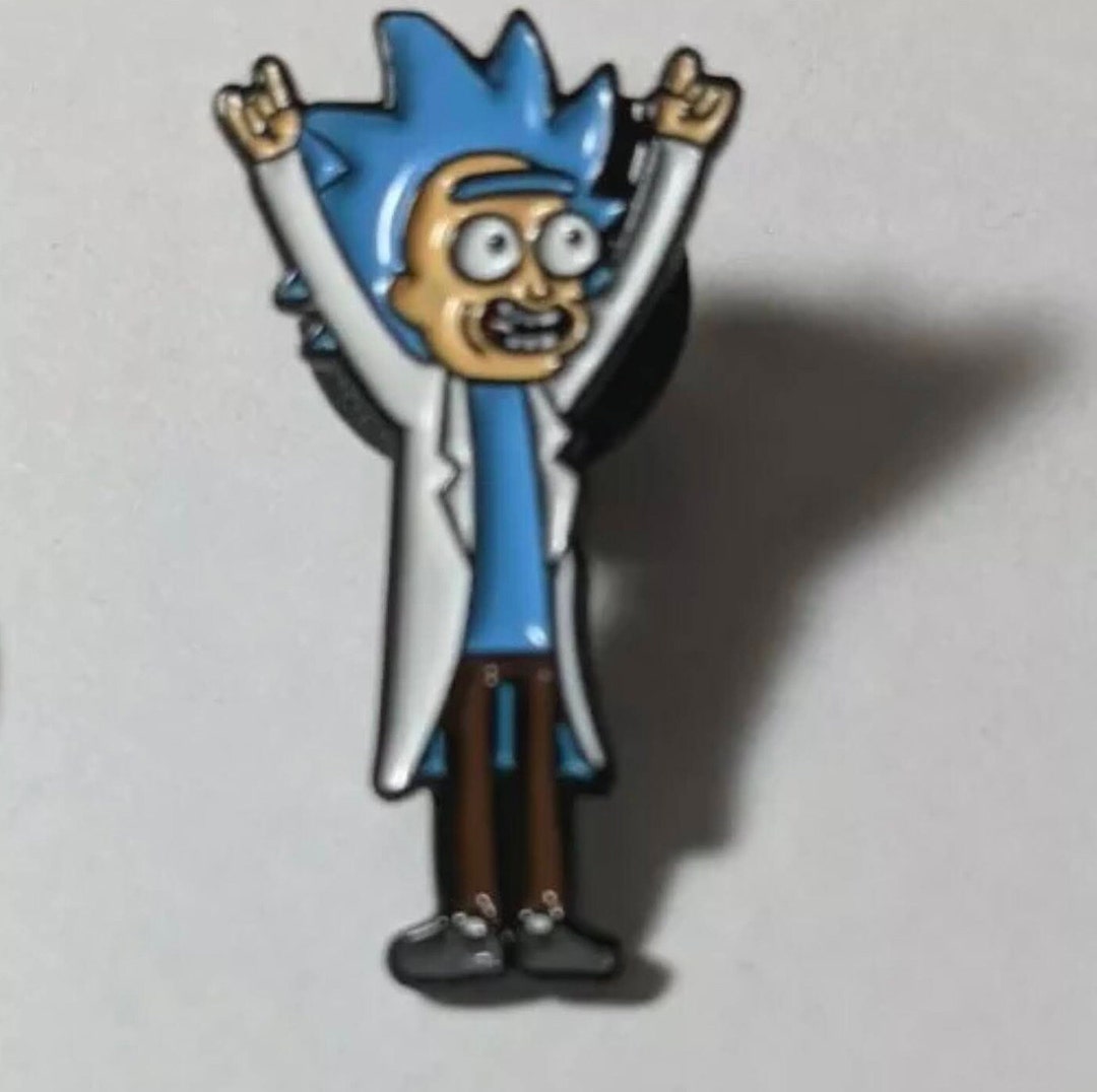 Rick and Morty Grandpa Rick Peace Rock on Lapel Enamel Pin - Etsy