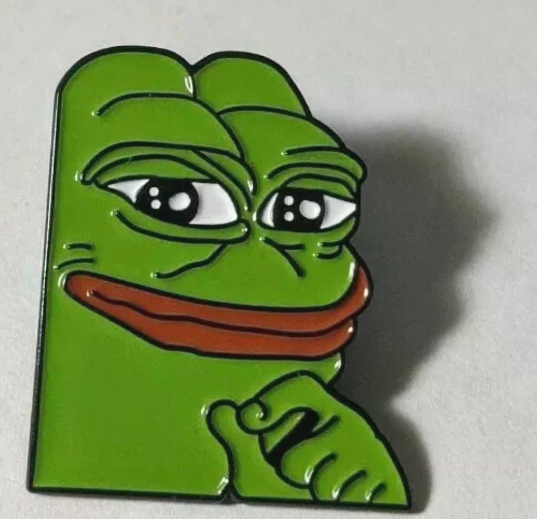 Pepe the Frog Clever Cute Lapel Enamel Meme Pin Badge Brooch - Etsy