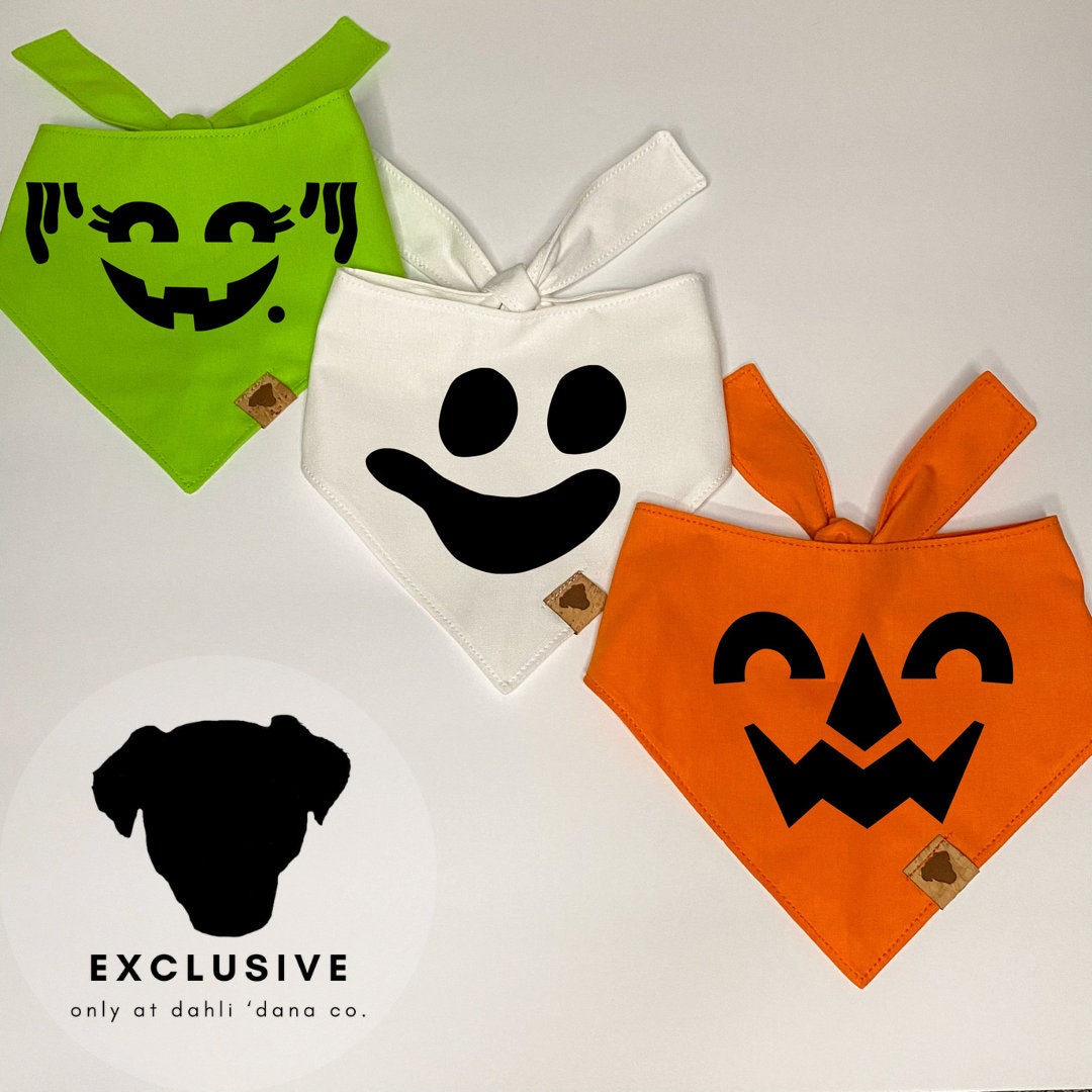 Boo Buckets Face Tie on Pet Bandana - Etsy