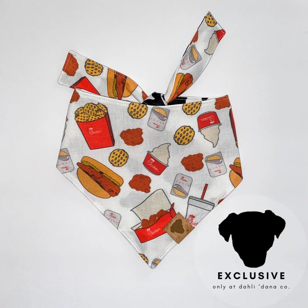 Eat More Chicken Reversible Tie on Pet Bandana - Etsy