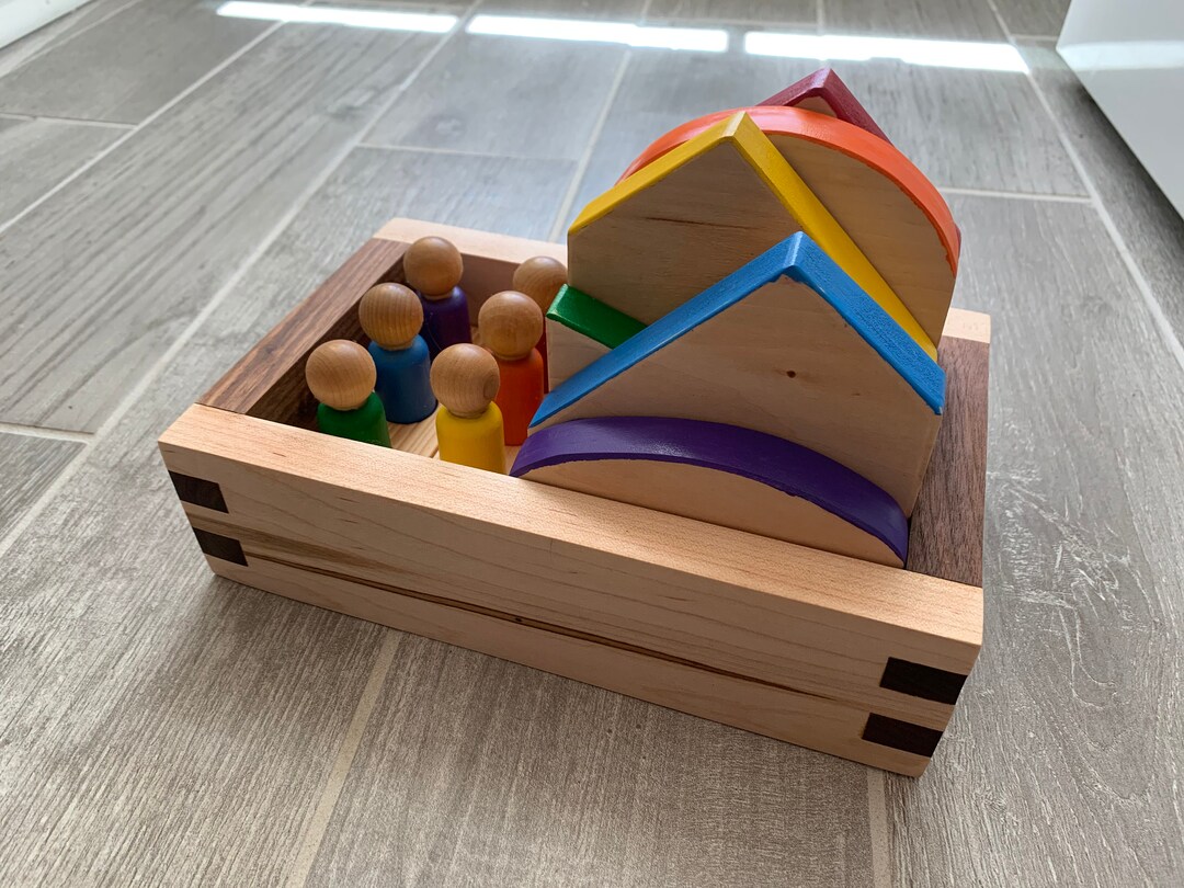 Wooden Children's Toy Village - Etsy