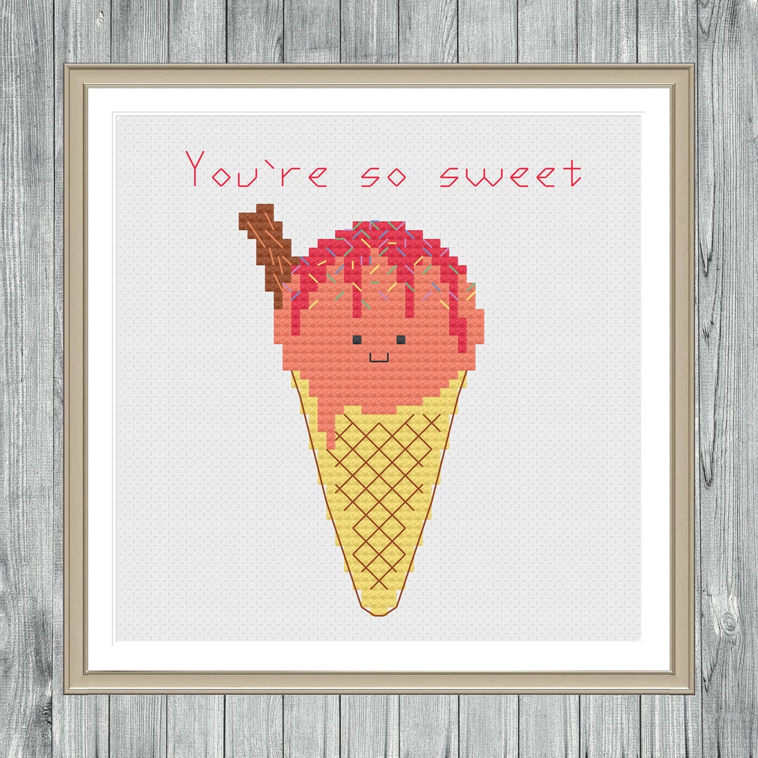 Ice Cream Cross Stitch Pattern, PDF Download - Etsy