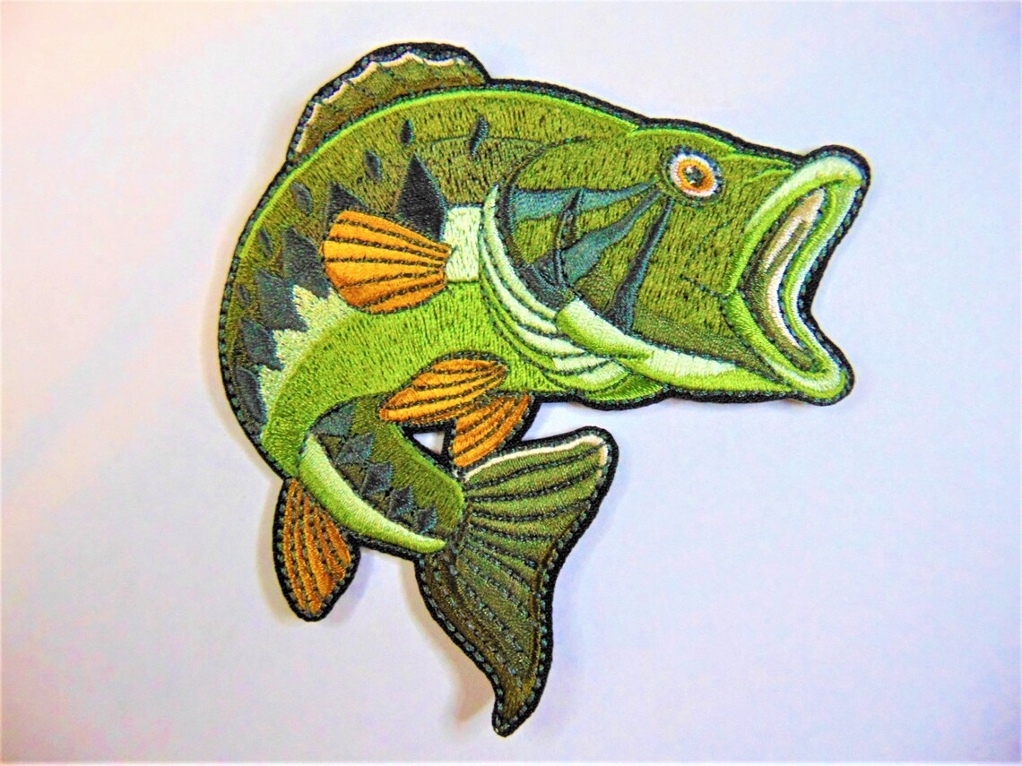 Largemouth Bass Embroidered Iron-on Applique Patch - Etsy