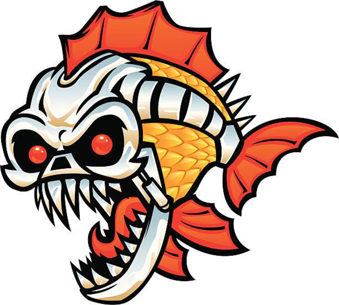 Piranha Fish Self-adhesive Decal (contour Cut) - Etsy