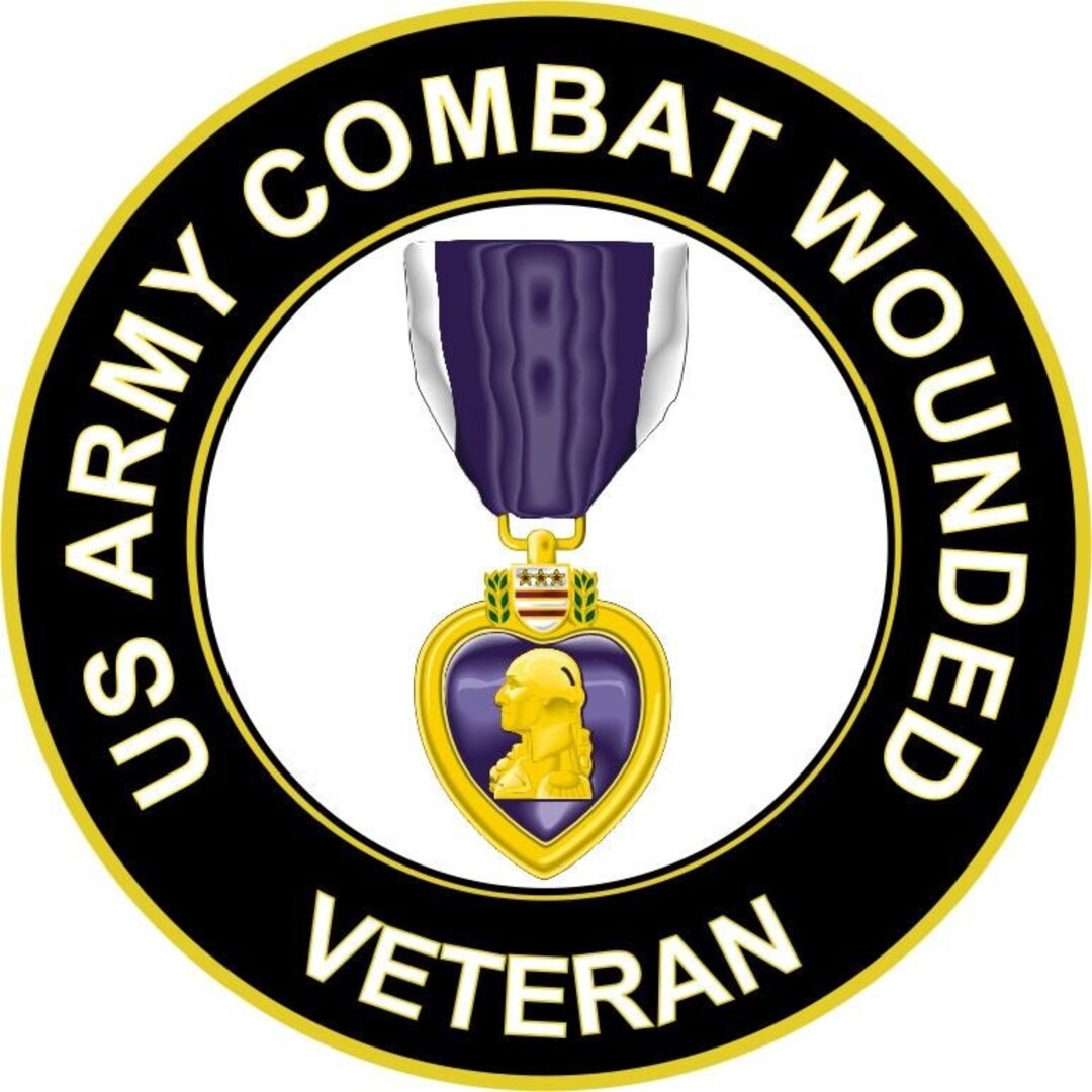 US Army Purple Heart Combat Wounded Veteran With Medal Self-adhesive ...