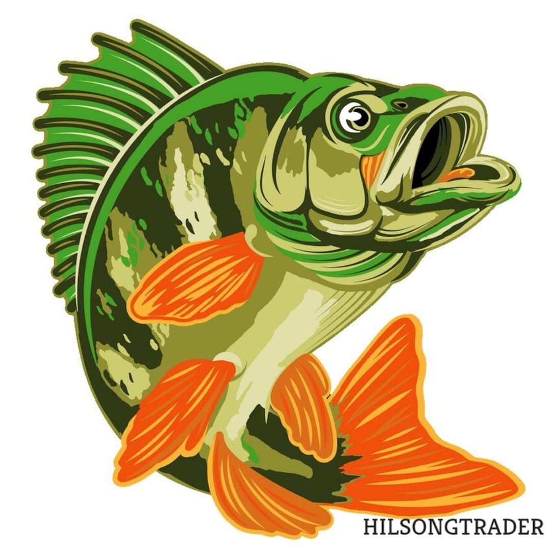 Eurasian Yellow River Perch Fish Self-adhesive Decal (contour Cut) - Etsy