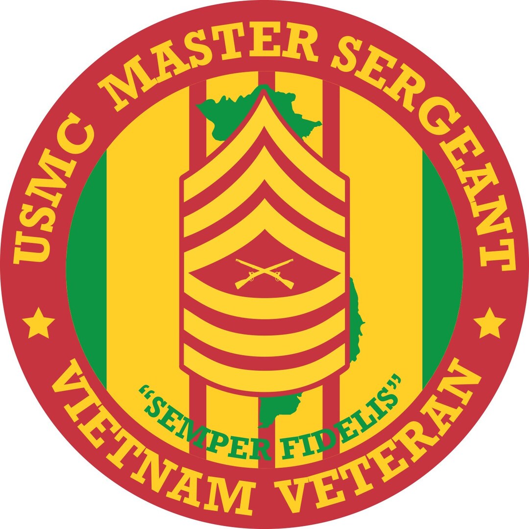 USMC Master Sergeant Vietnam Veteran Self-adhesive Decal (contour Cut ...