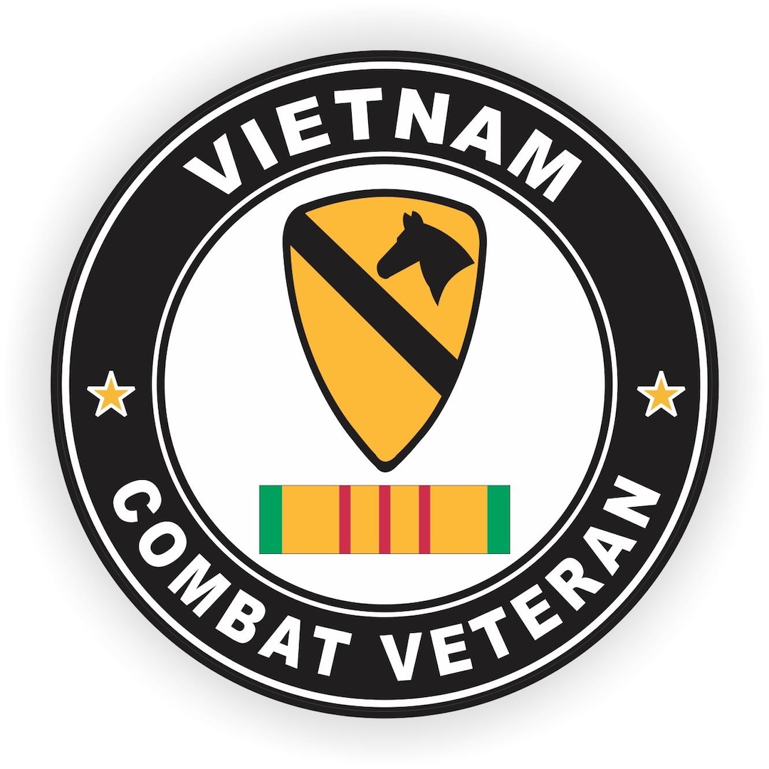 1st Cavalry Division Vietnam Combat Veteran With Ribbon Self-adhesive ...