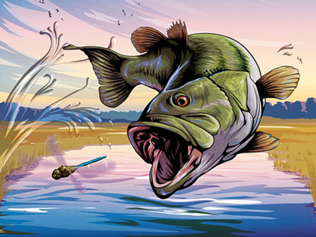 Freshwater Bass Fish Self-adhesive Decal (contour Cut) V-3 - Etsy
