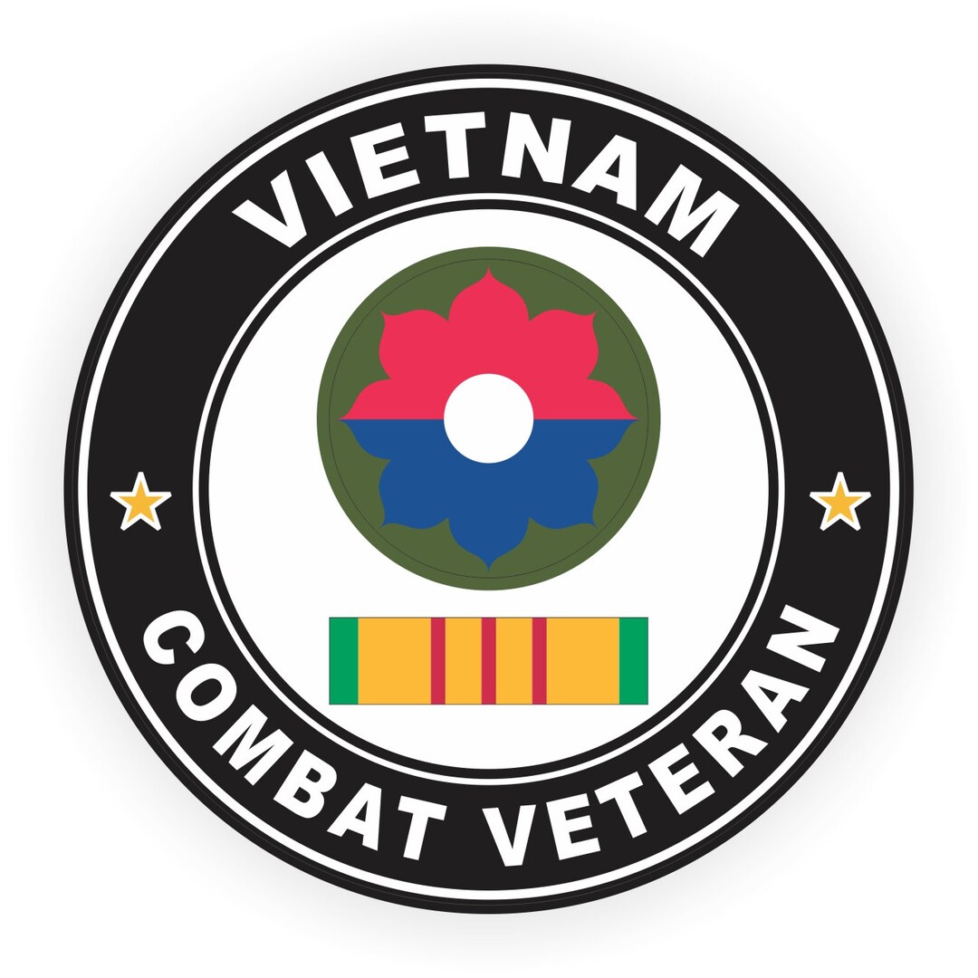 US Army 9th Infantry Division Vietnam Combat Veteran With Ribbon Self ...