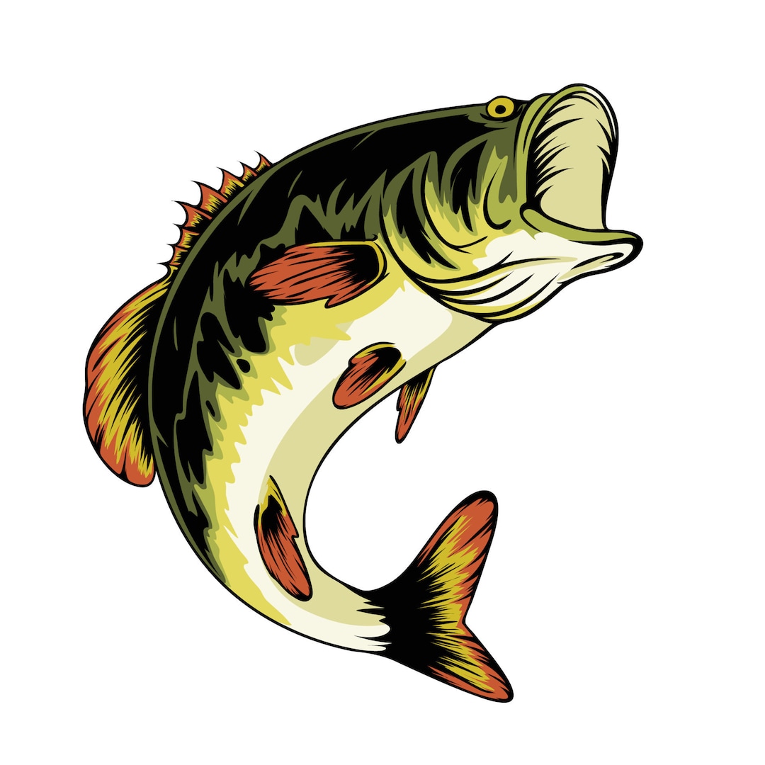 Freshwater Bass Fish Self-adhesive Decal (contour Cut) V-3 - Etsy