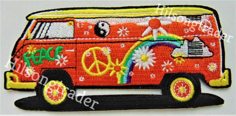 Cool Volkswagen Bus Peace/flower Power Patch - Etsy