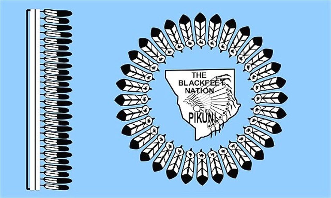 Flag of the Blackfeet Indian Nation Self-adhesive Decal (native ...