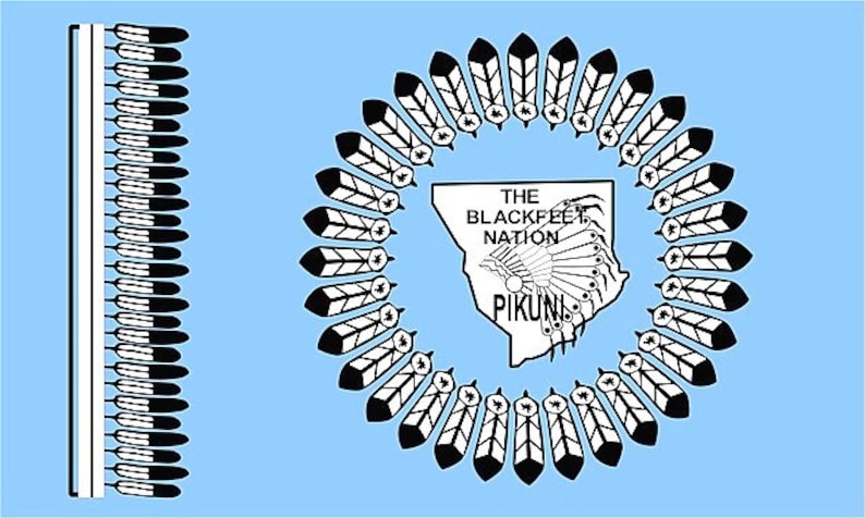 Flag of the Blackfeet Indian Nation Self-adhesive Decal (native ...