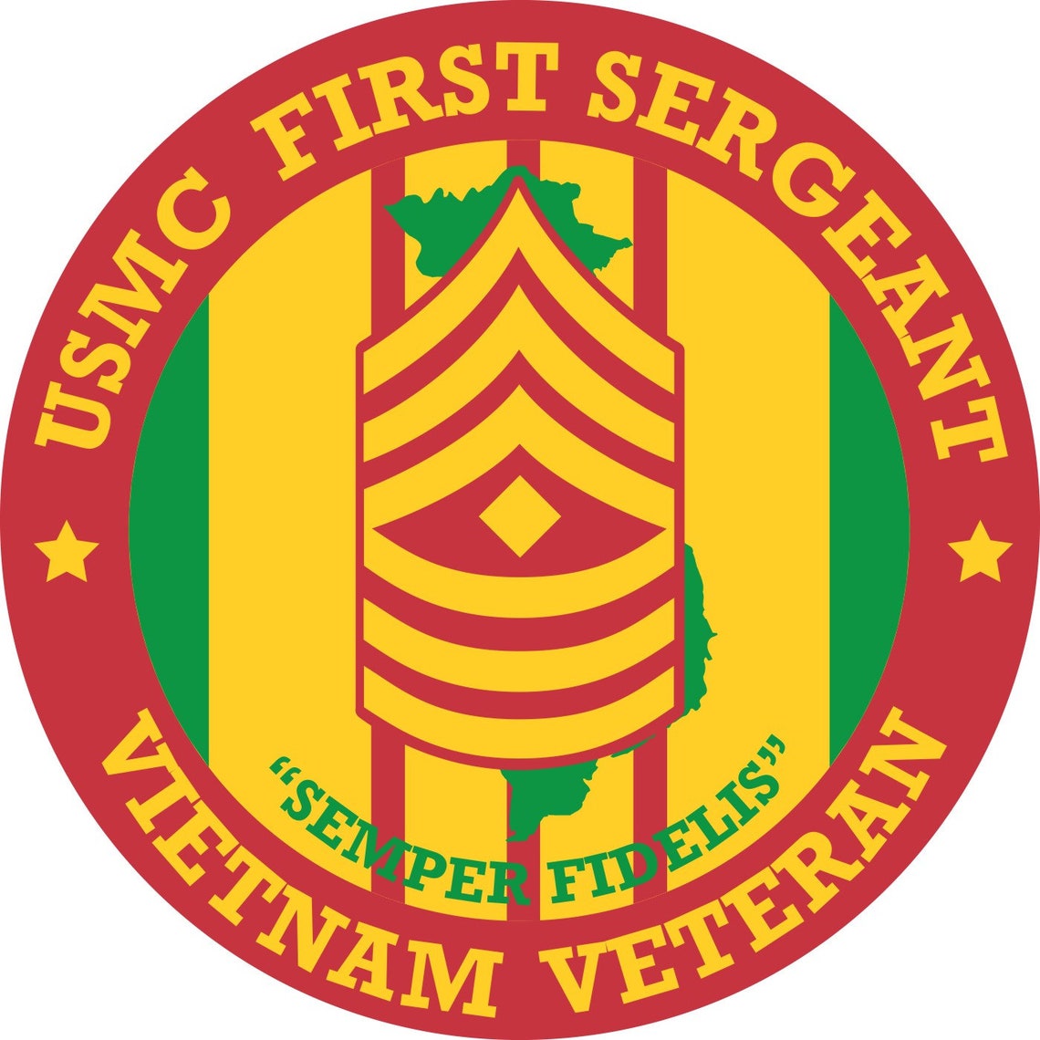 USMC First Sergeant Vietnam Veteran Self-adhesive Decal - Etsy