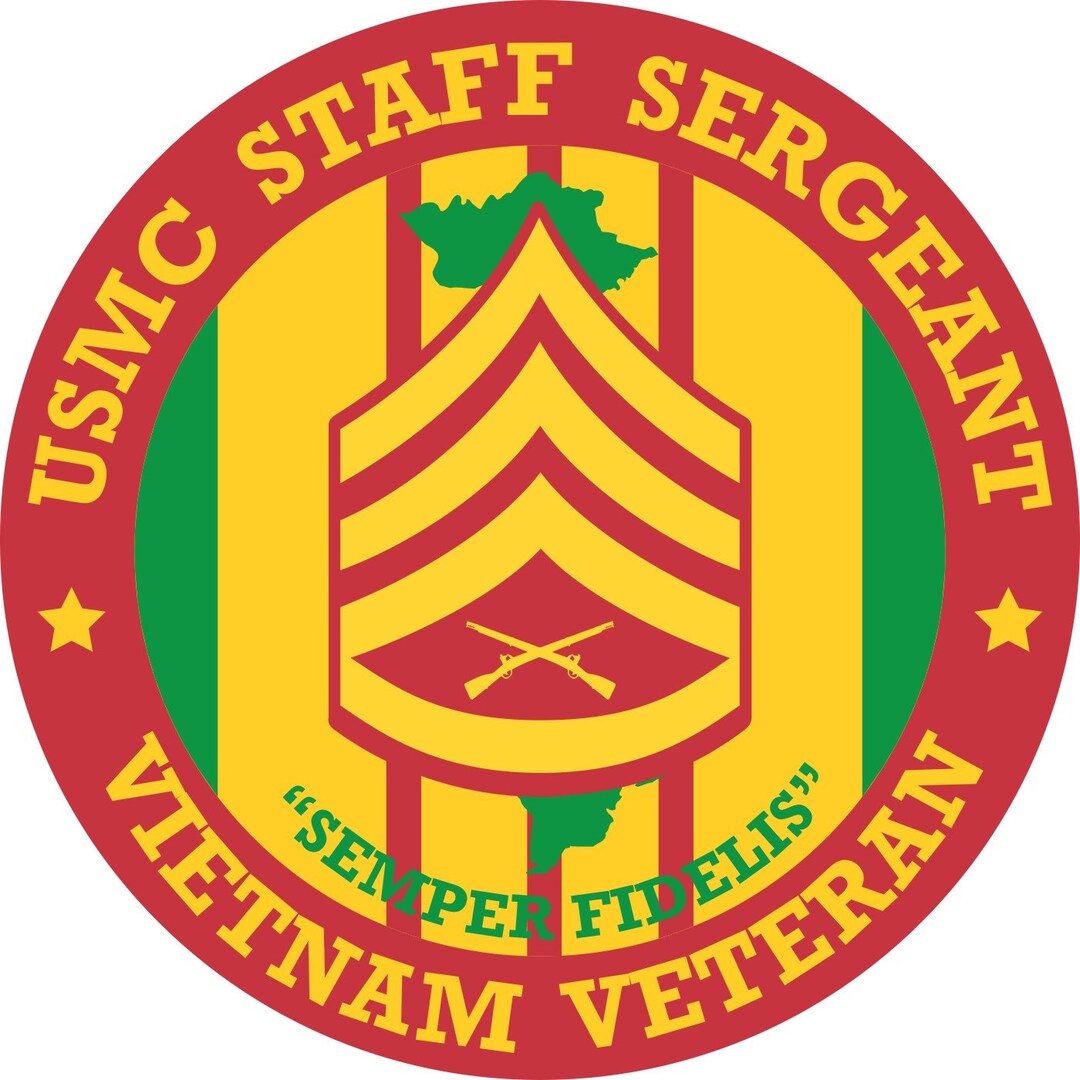 USMC Staff Sergeant Vietnam Veteran Self-adhesive Decal (contour Cut ...